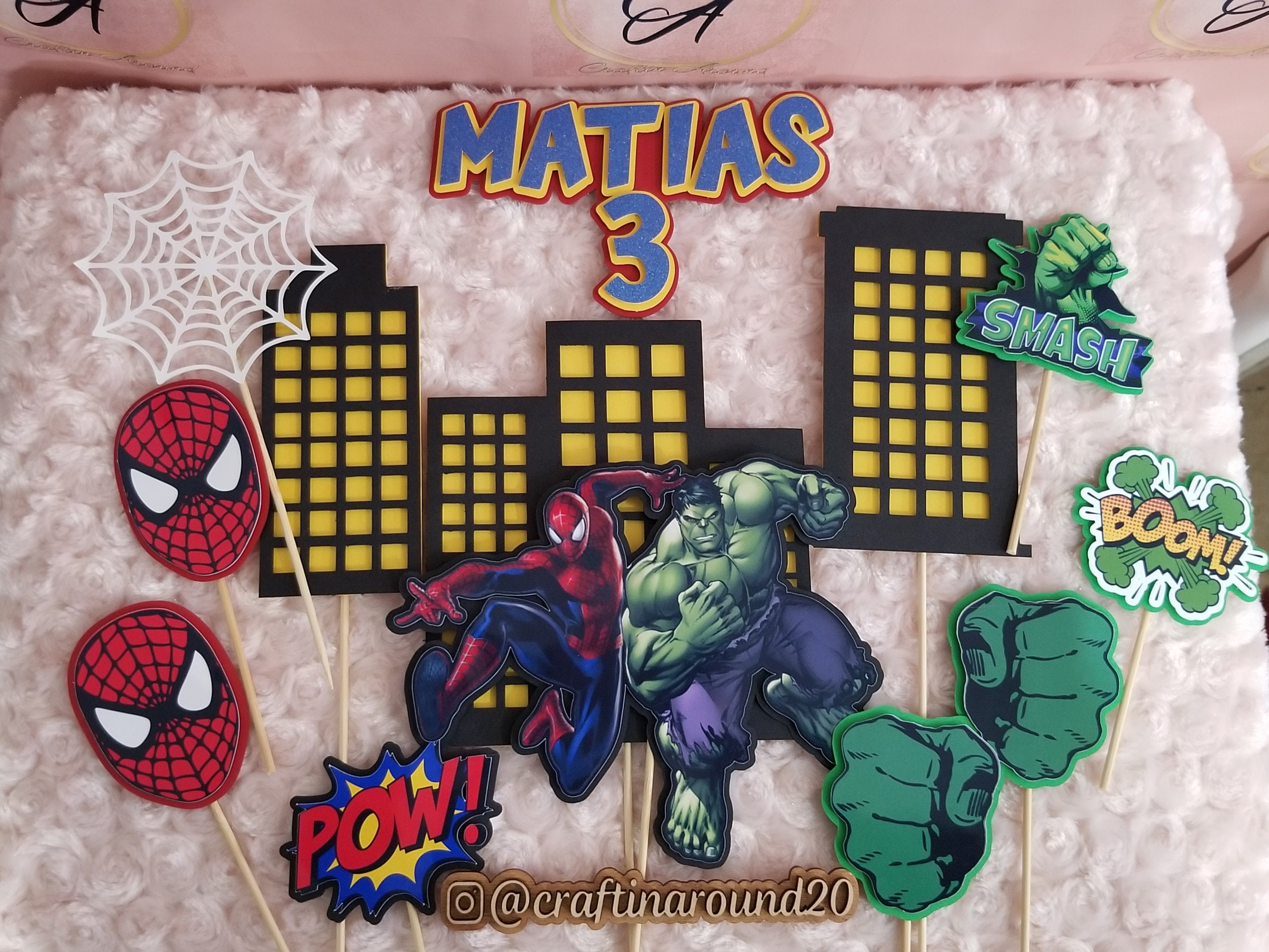 Spiderman and Hulk Caketopper - Etsy