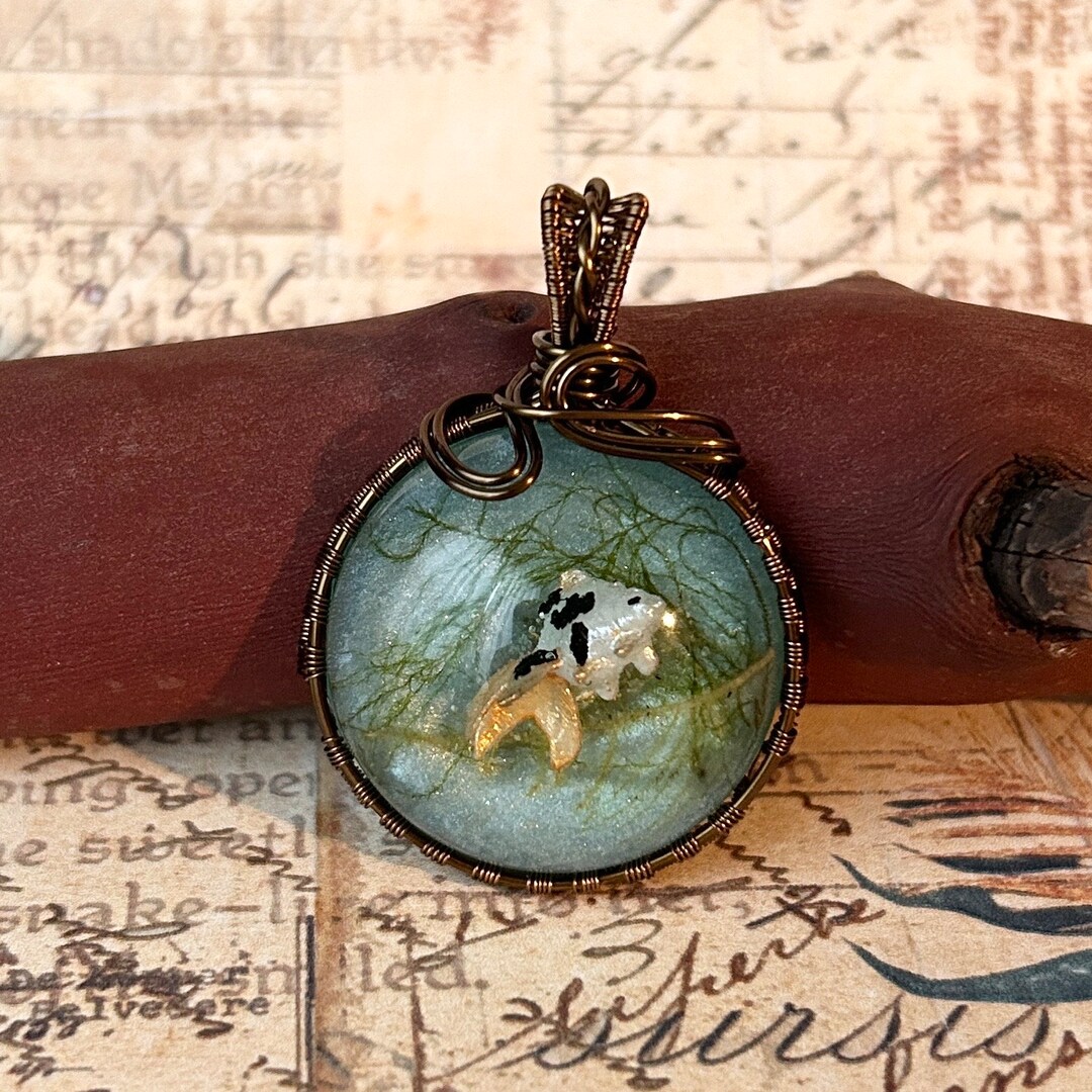 Goldfish Bowl Inspired Wire Wrapped Pendant - Etsy