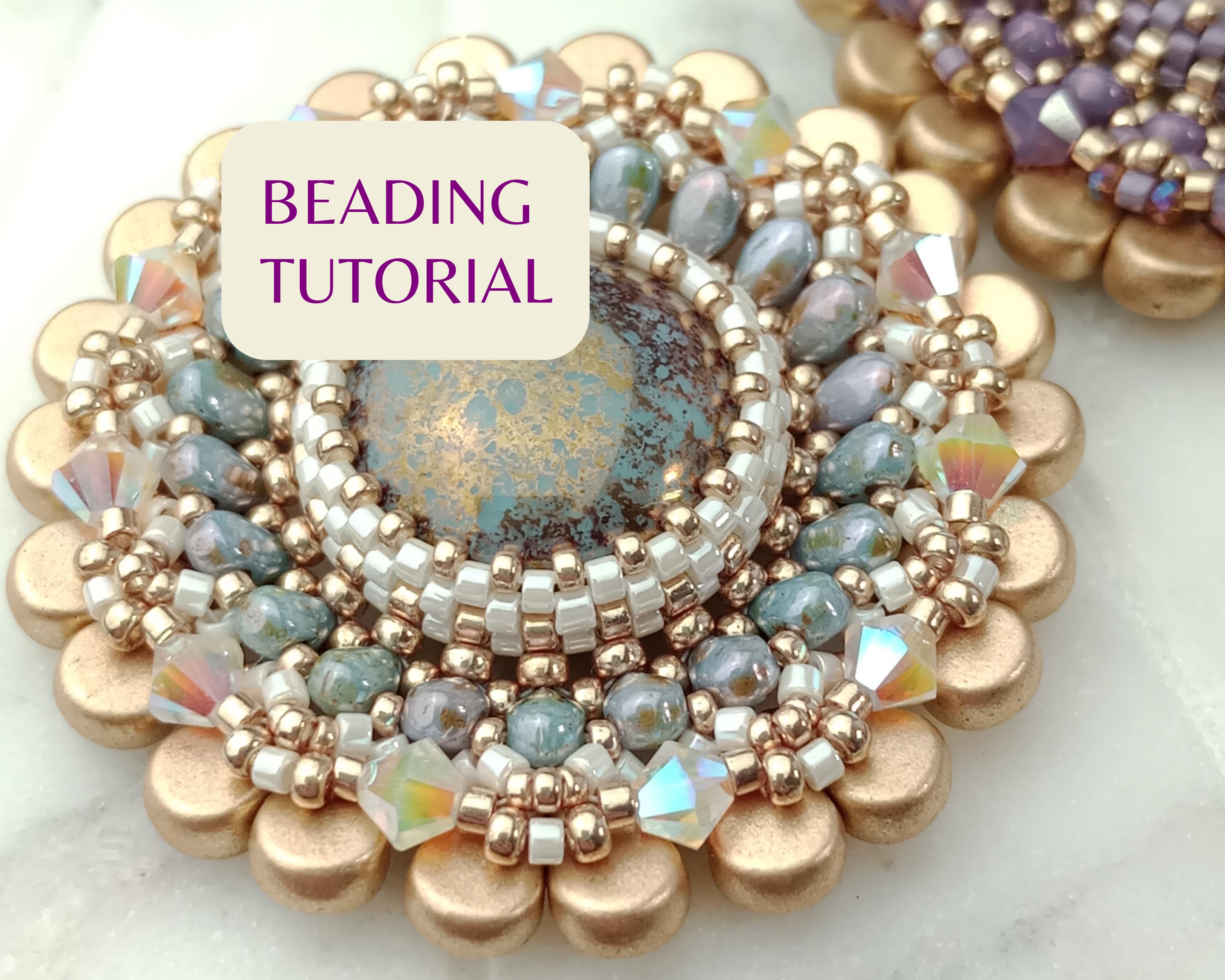 Beading Tutorial for Statement Pendant, Bead Pattern PDF, Jewellery ...