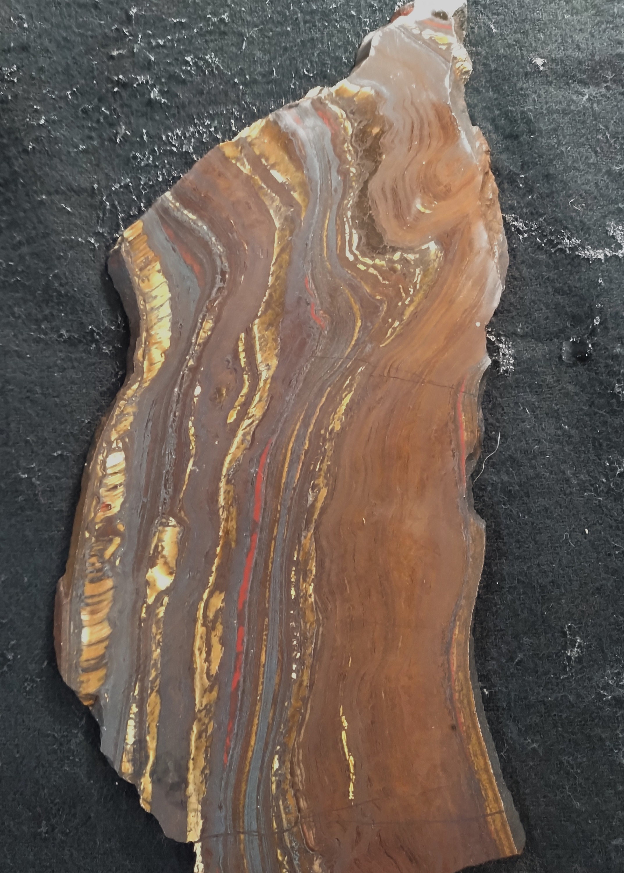 OLD STOCK Australian Tiger Iron Slab for Lapidary Banded Tigereye ...