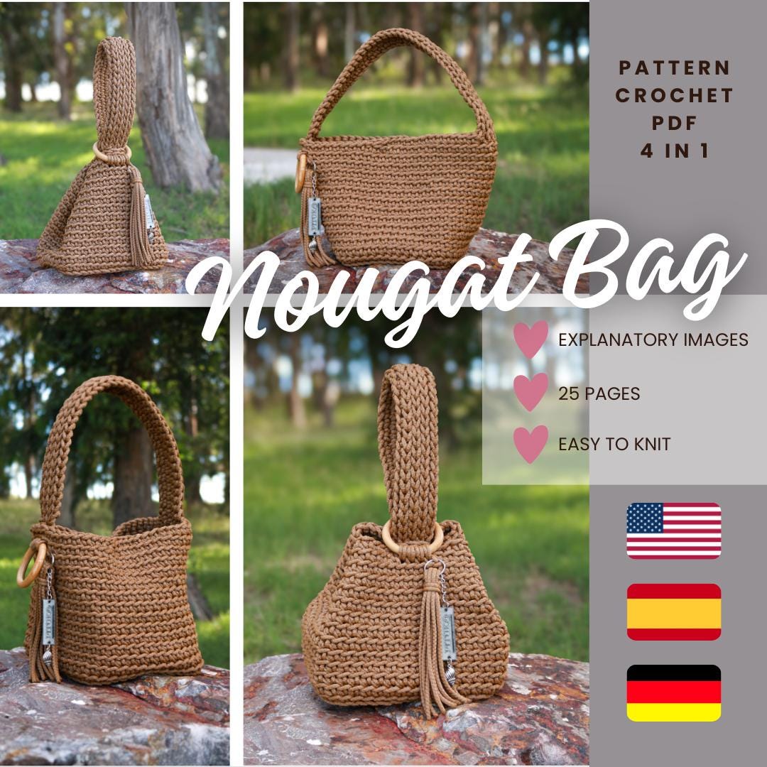 Pattern Crochet Nougat Bag - PDF Printable Digital - - Etsy