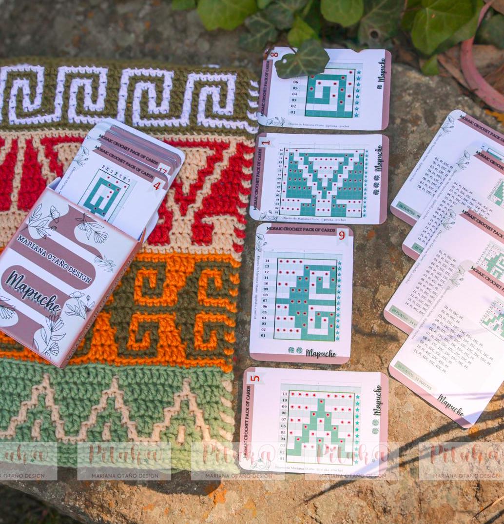Pattern Mosaic Crochet Mapuche Pack of Cards - Pattern Crochet Blanket ...