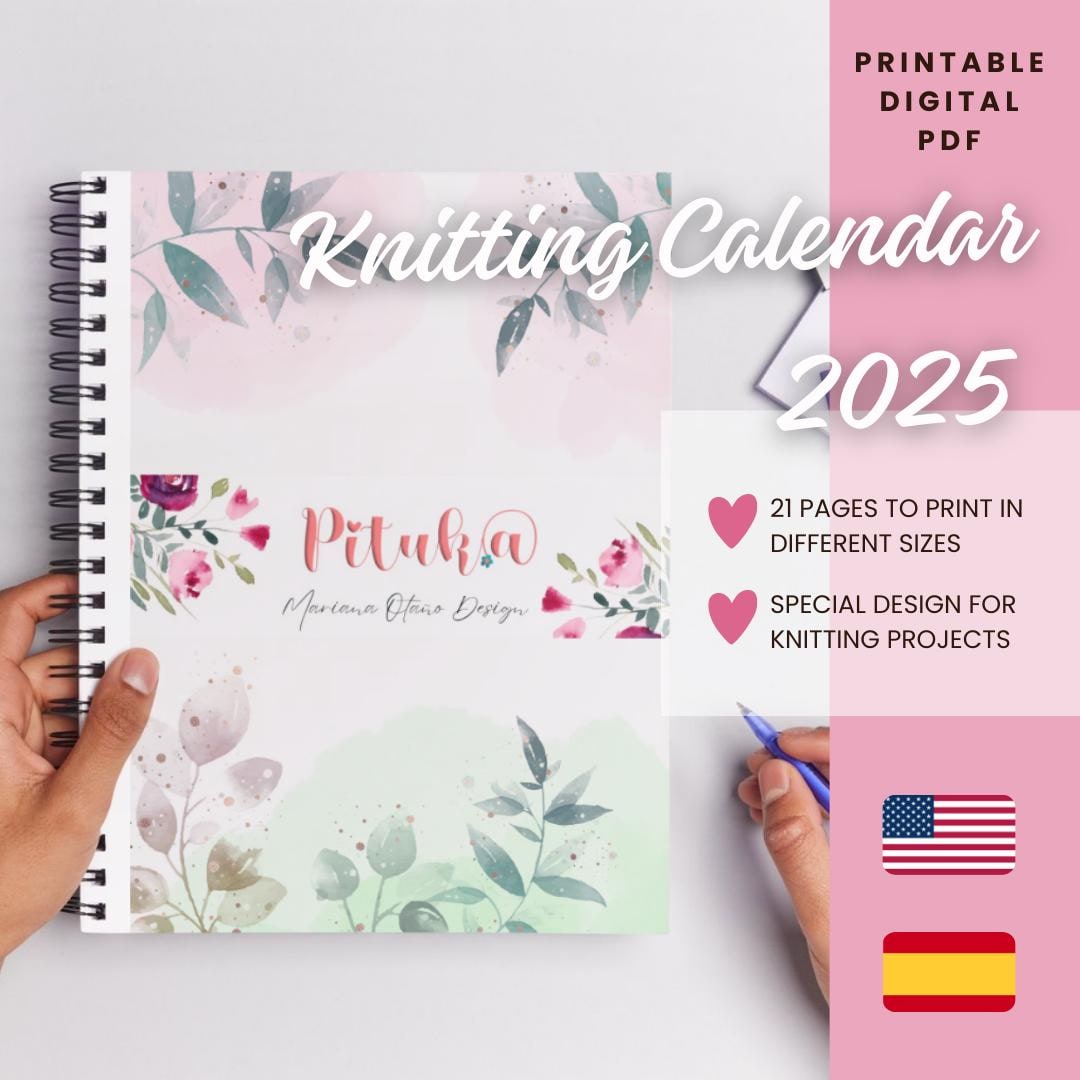 Knitting Calendar 2025 Pituka - Knitting Diary - Digital Printable ...