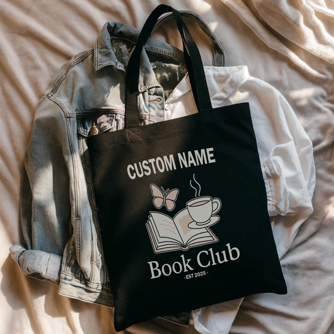 Personalized Book Club Tote Bag, Custom Bookish, Readers, Literary Gift ...