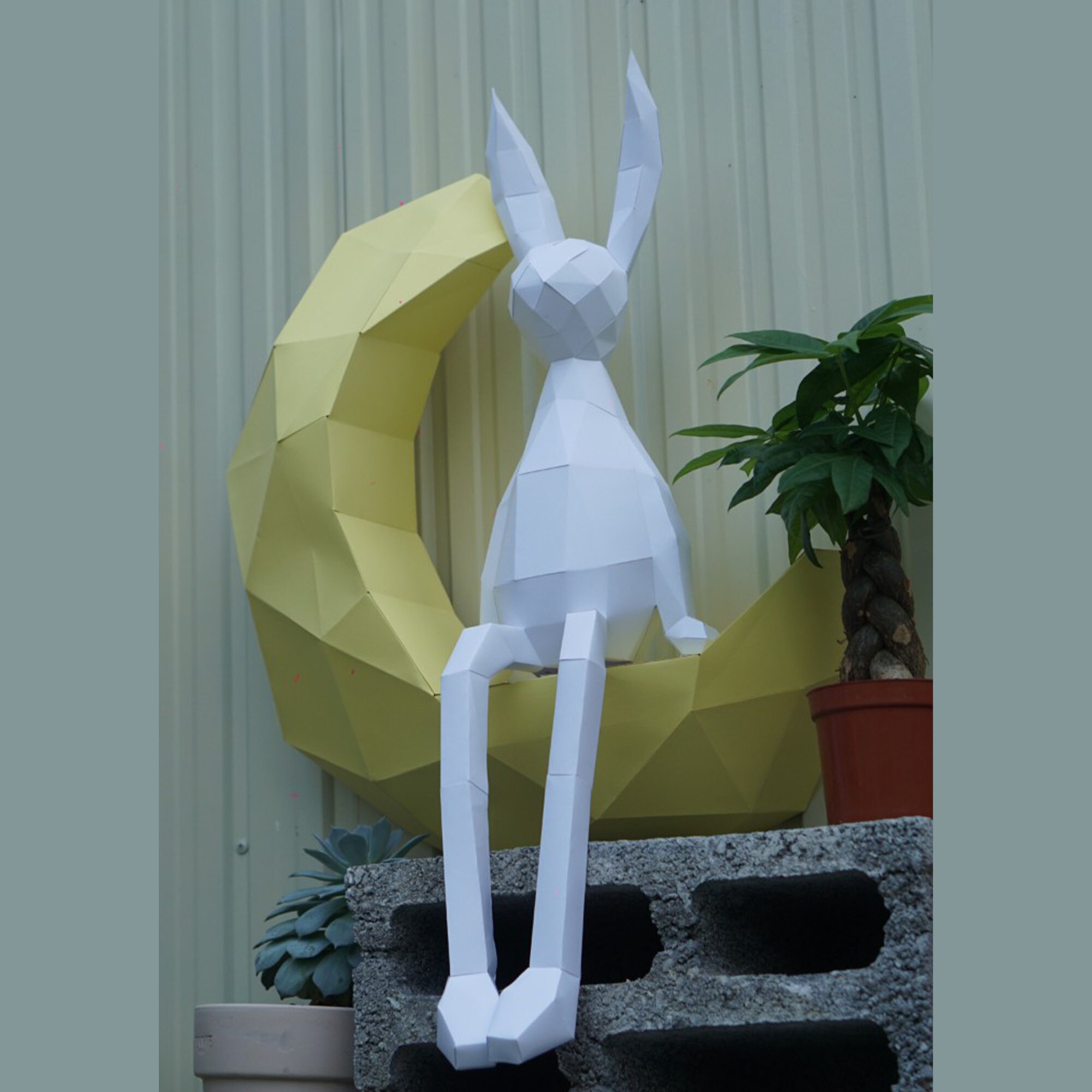 Bunny Papercraft 3D DIY Low Poly, Easter Rabbit Decor, Papercraft ...