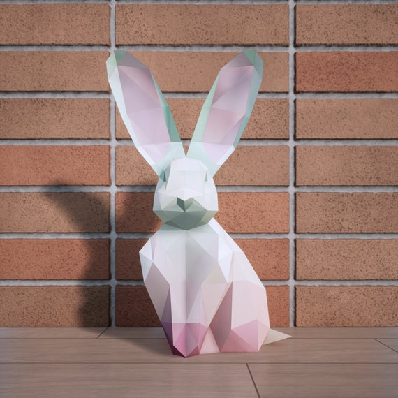 Bunny Papercraft 3D DIY Low Poly Easter Rabbit Decor 3D | Etsy Canada