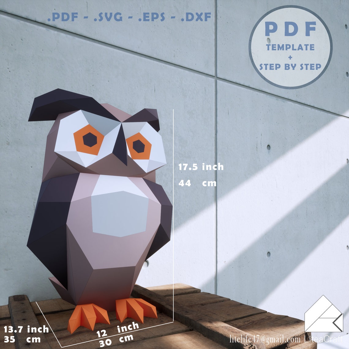 Papercraft Owl, Paper Craft Owl Mode, Low Poly Owl Sculpture, 3d Prints ...