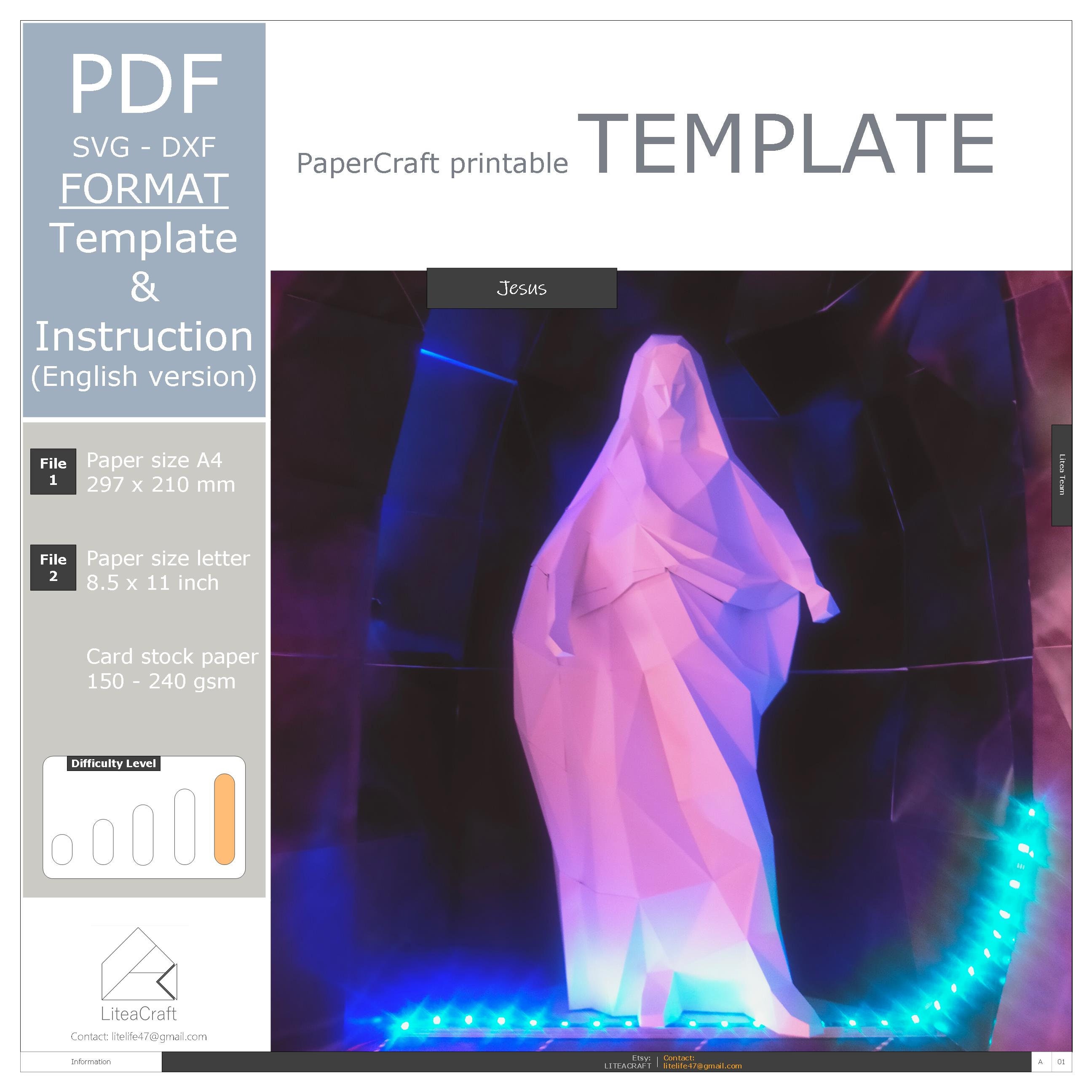 DIY 3D Papercraft Model Jesus, Jesus, 3D Papercraft Model, DIY - Etsy