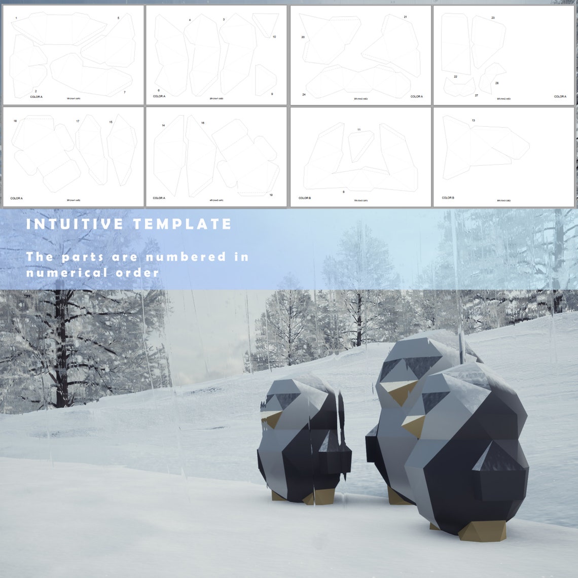 Papercraft Penguin 3D Papercraft Print Christmas Penguin 3D - Etsy