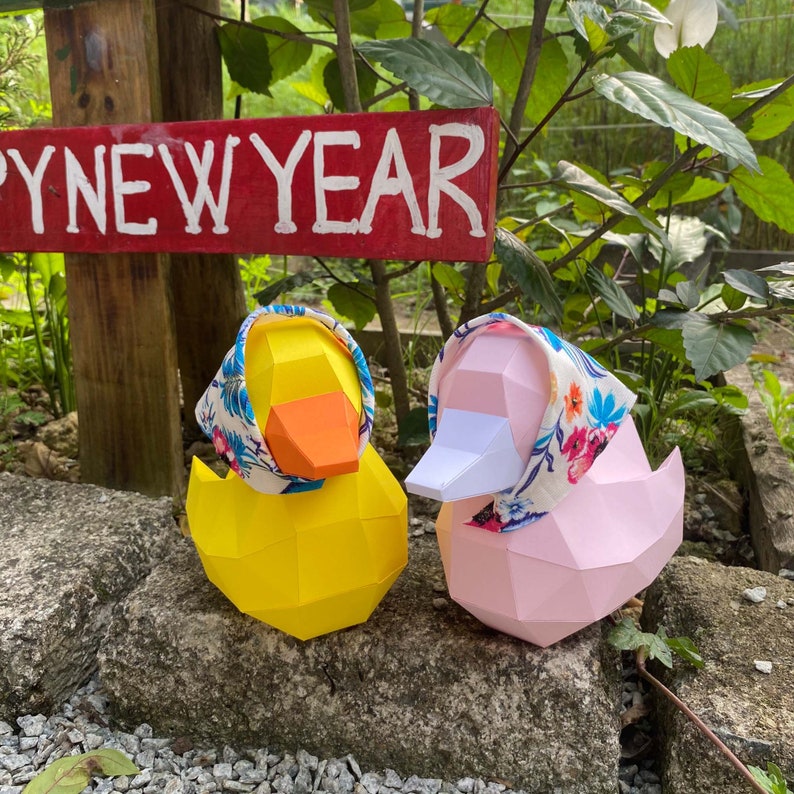 Little Duck, Papercraft Duck, Home Decor, Low Poly, Papercraft Template ...