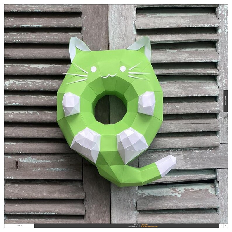 Feline Papercraft Kitty Meow Diy Paper Kitten Home - Etsy Australia