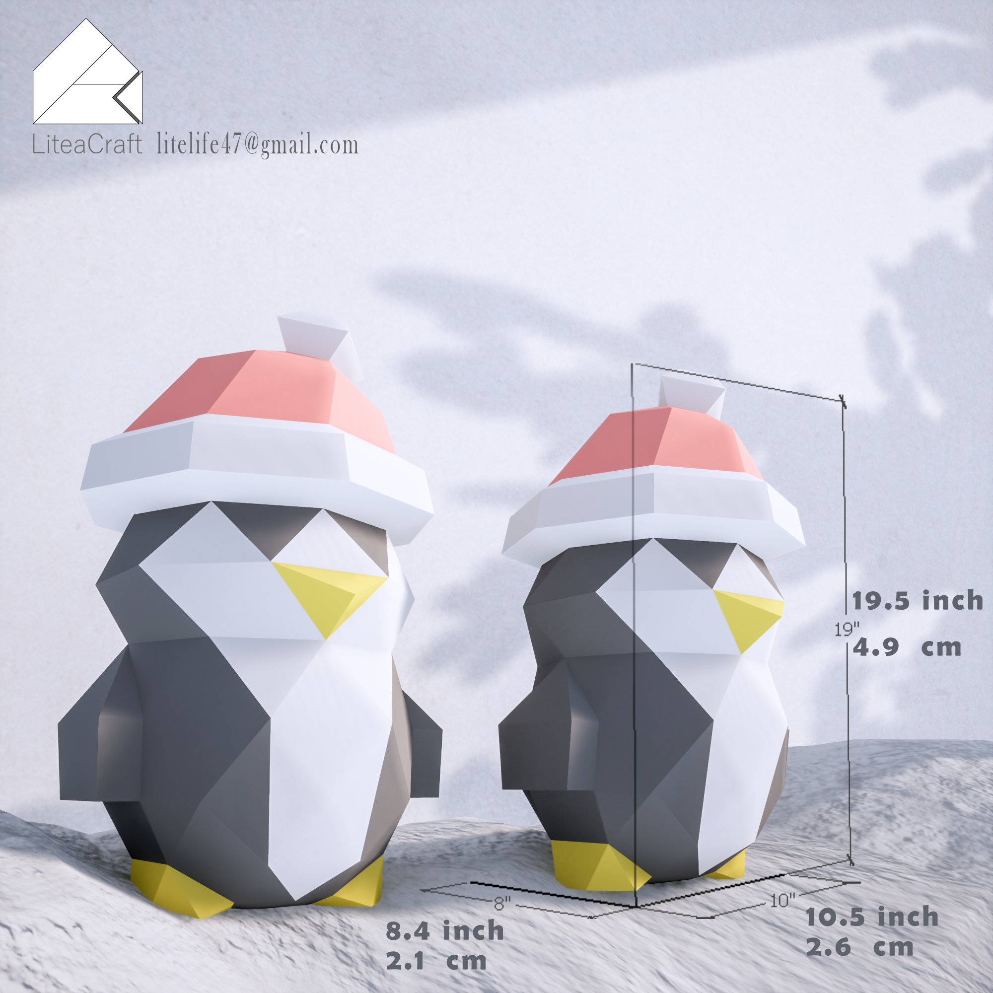 Papercraft Christmas Penguin 3D Papercraft Print CHRISTMAS | Etsy