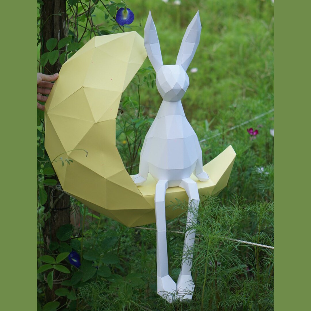 Bunny Papercraft 3D DIY Low Poly, Easter Rabbit Decor, Papercraft ...