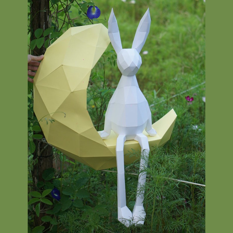 Bunny Papercraft 3D DIY Low Poly, Easter Rabbit Decor, Papercraft ...