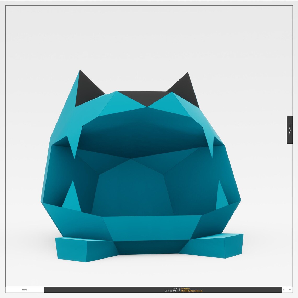 Cat Papercraft 3D DIY Low Poly, Cat Decor, Papercraft Template Cat PDF ...