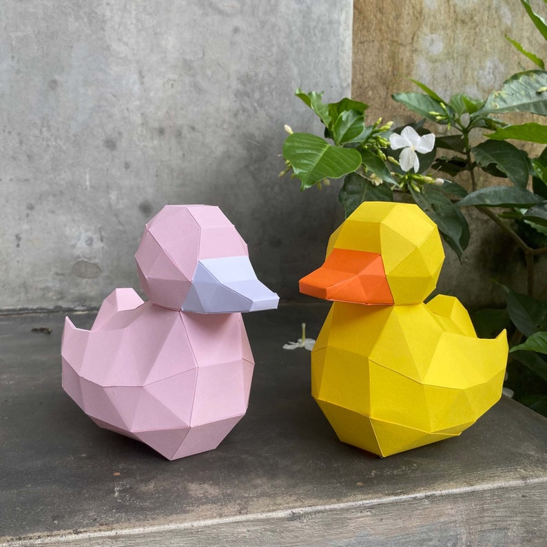 Little Duck, Papercraft Duck, Home Decor, Low Poly, Papercraft Template ...