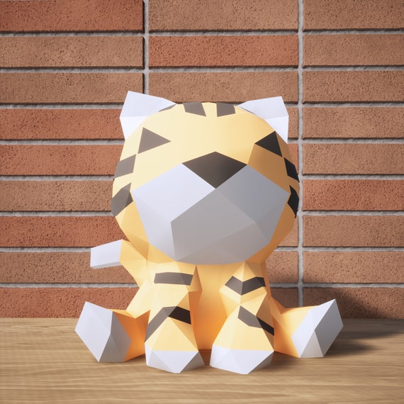 Tiger Papercraft Tiger 3d Printed Cute Tiger New Year 2022 | Etsy
