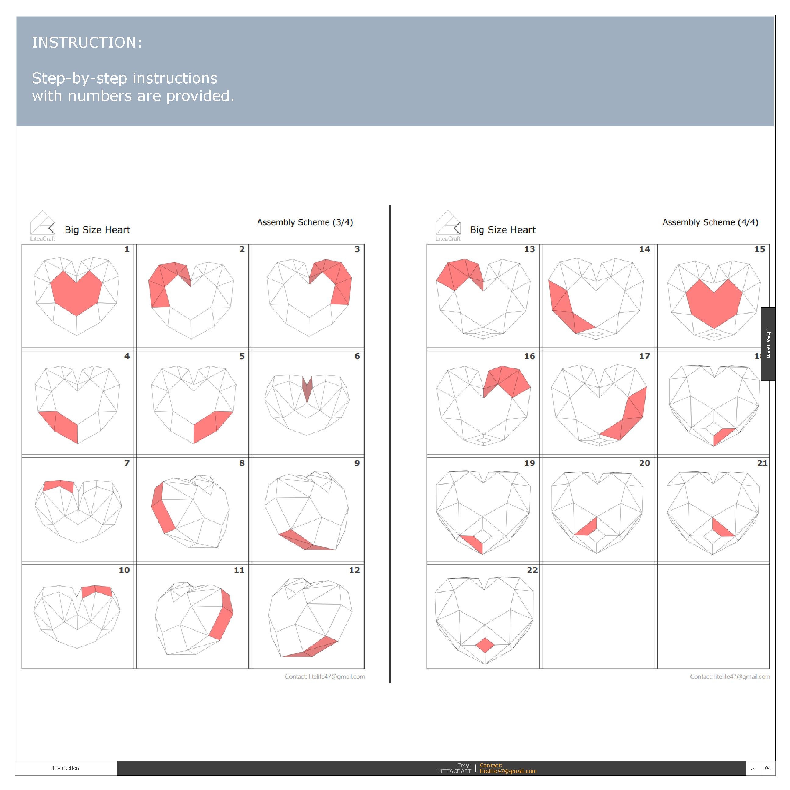 Paper Craft Wing With Heart, Papercraft 3D Decor, DIY Gift Love ...