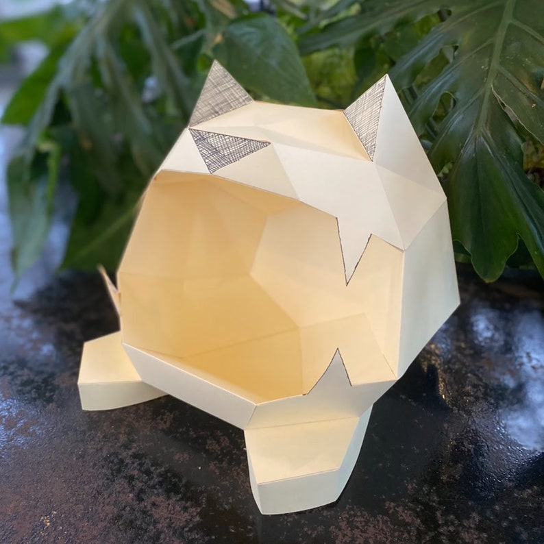 Cat Papercraft 3D DIY Low Poly, Cat Decor, Papercraft Template Cat PDF ...