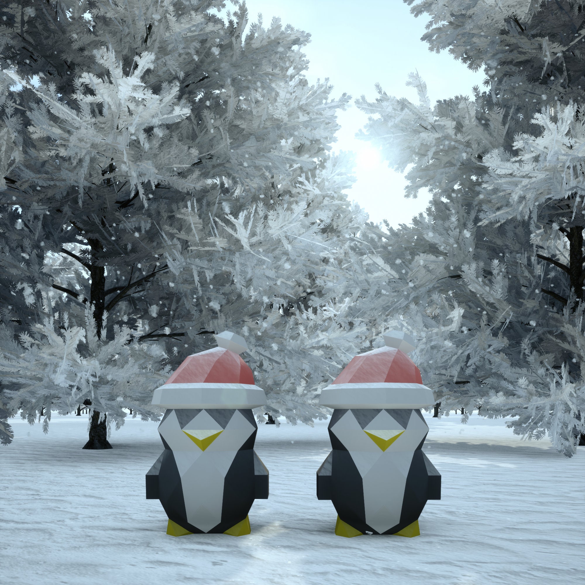 Papercraft Christmas Penguin 3D Papercraft Print CHRISTMAS | Etsy