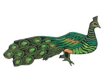 Peacock Scene Embroidered Iron On/sew Patch 6.8 - Etsy