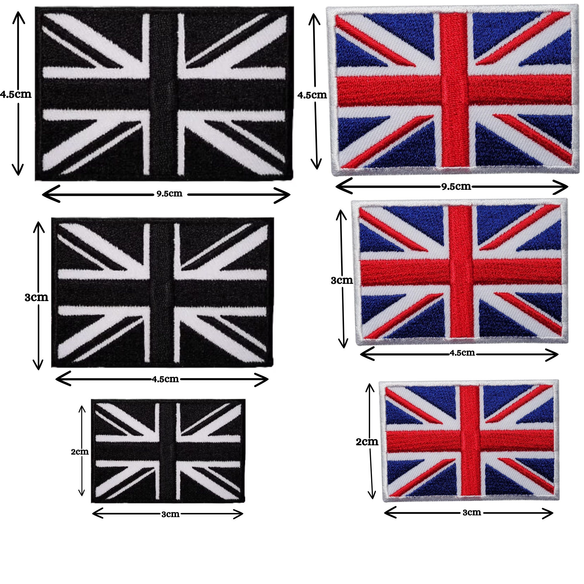 National Country Different Sizes Iron on Patch Embroidered Sew on ...