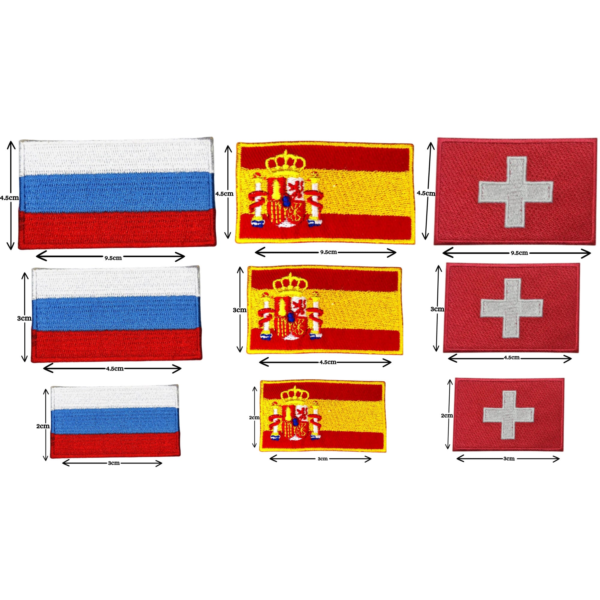 National Country Different Sizes Iron on Patch Embroidered Sew on ...