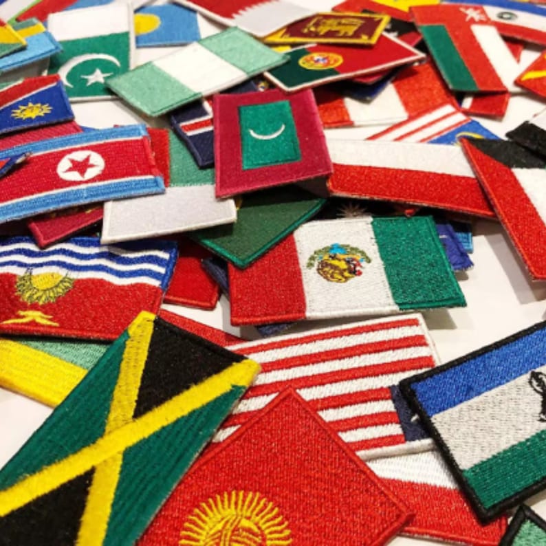 International Countries Flags Different National Flag Clothes Iron on Patch Sew on Embroidered ...