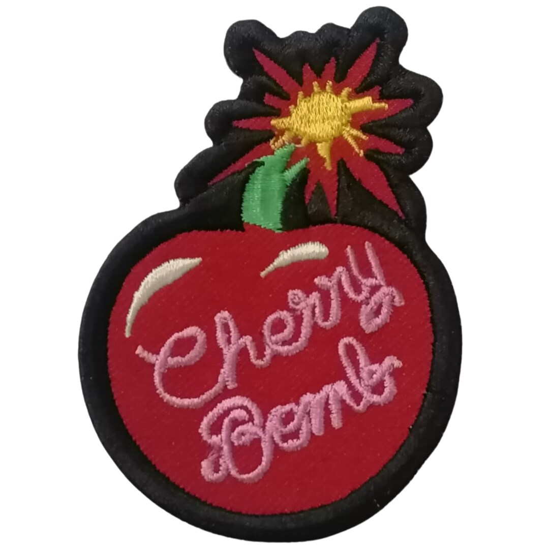 Cherry Bomb Iron on Embroidered Patch Sew on Applique Badges Clothing ...
