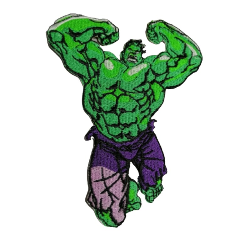 Incredible Superhero Hulk Running Die Cut Iron on Sew on Embroidered ...