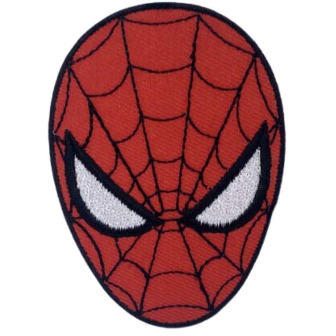 Spiderman Superhero Face Marvel Iron-on Patch Handmade Embroidered ...