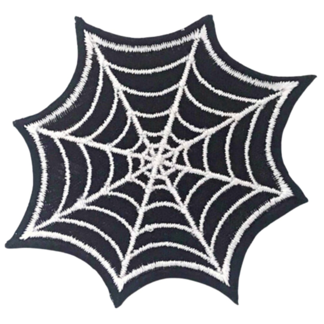 Spider Web Patch Embroidered Iron on Sew on Patch Badge for Clothes Etc ...