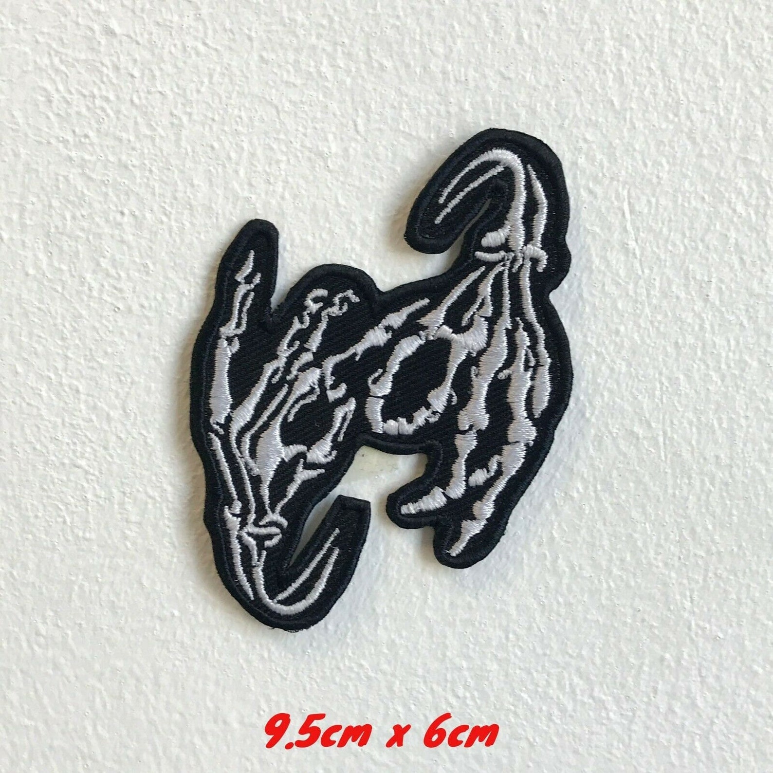 Skull Hand Skeleton Fingers Badge Logo Iron Sew on Embroidered - Etsy