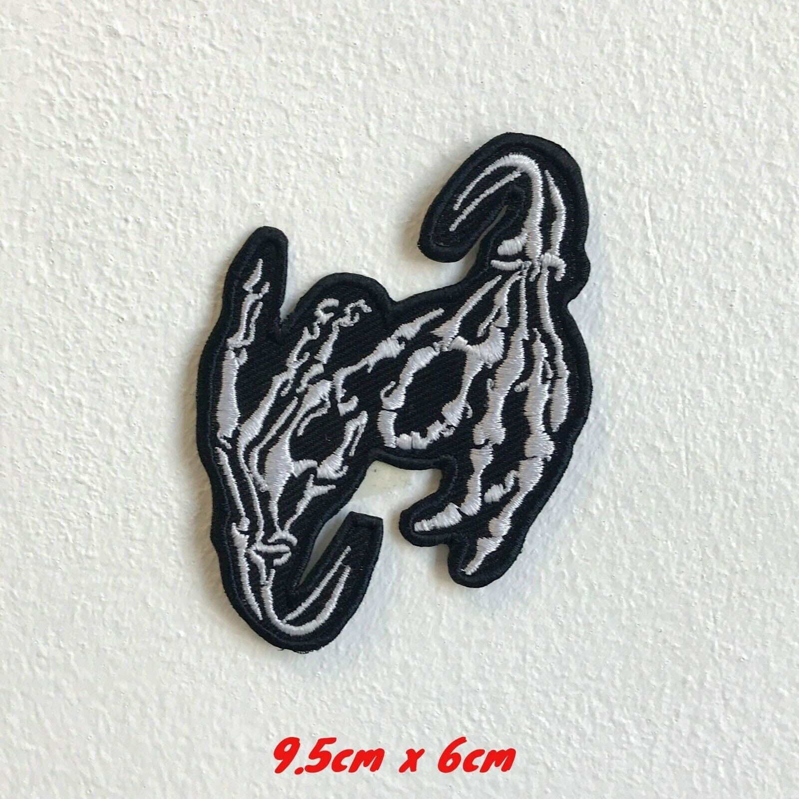 Skull Hand Skeleton Fingers Badge Logo Iron Sew on Embroidered - Etsy