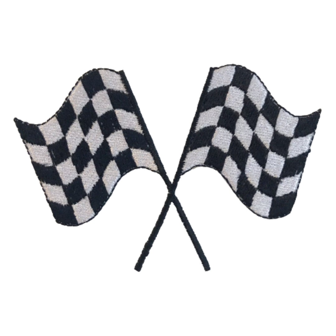 Formula One Racing Checkered Flag Embroidered Iron on Sew on Patch ...