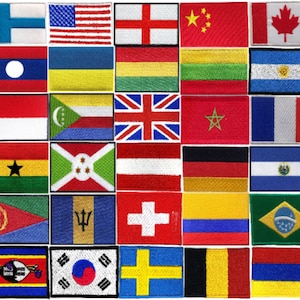 Embroidered International Country Flag Patch, Iron-on/sew-on (F-N) - Etsy