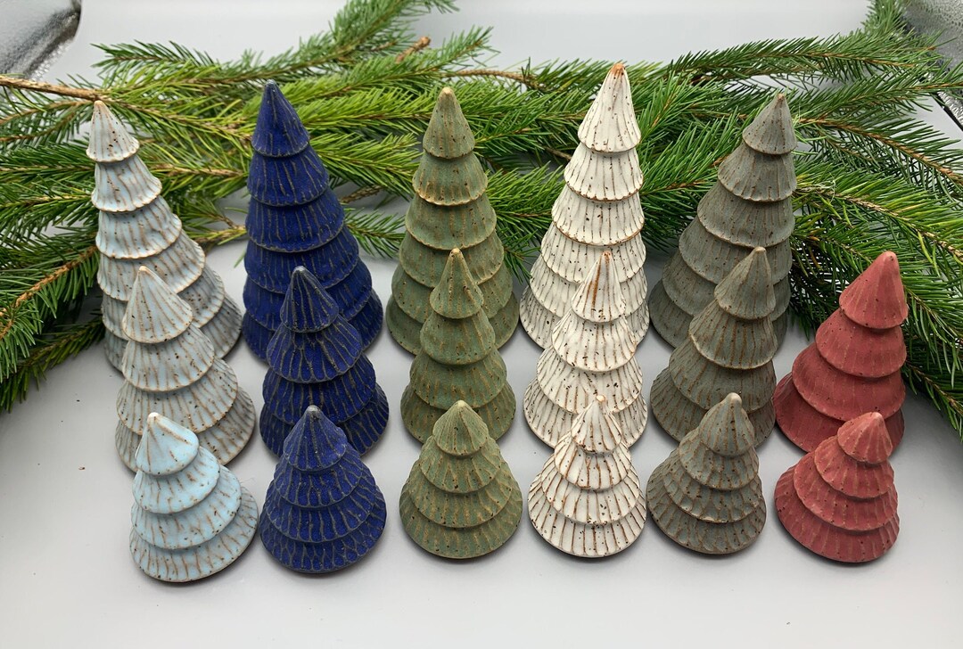 Carved Speckled Stoneware Christmas Tree Ceramic Christmas Tree ...
