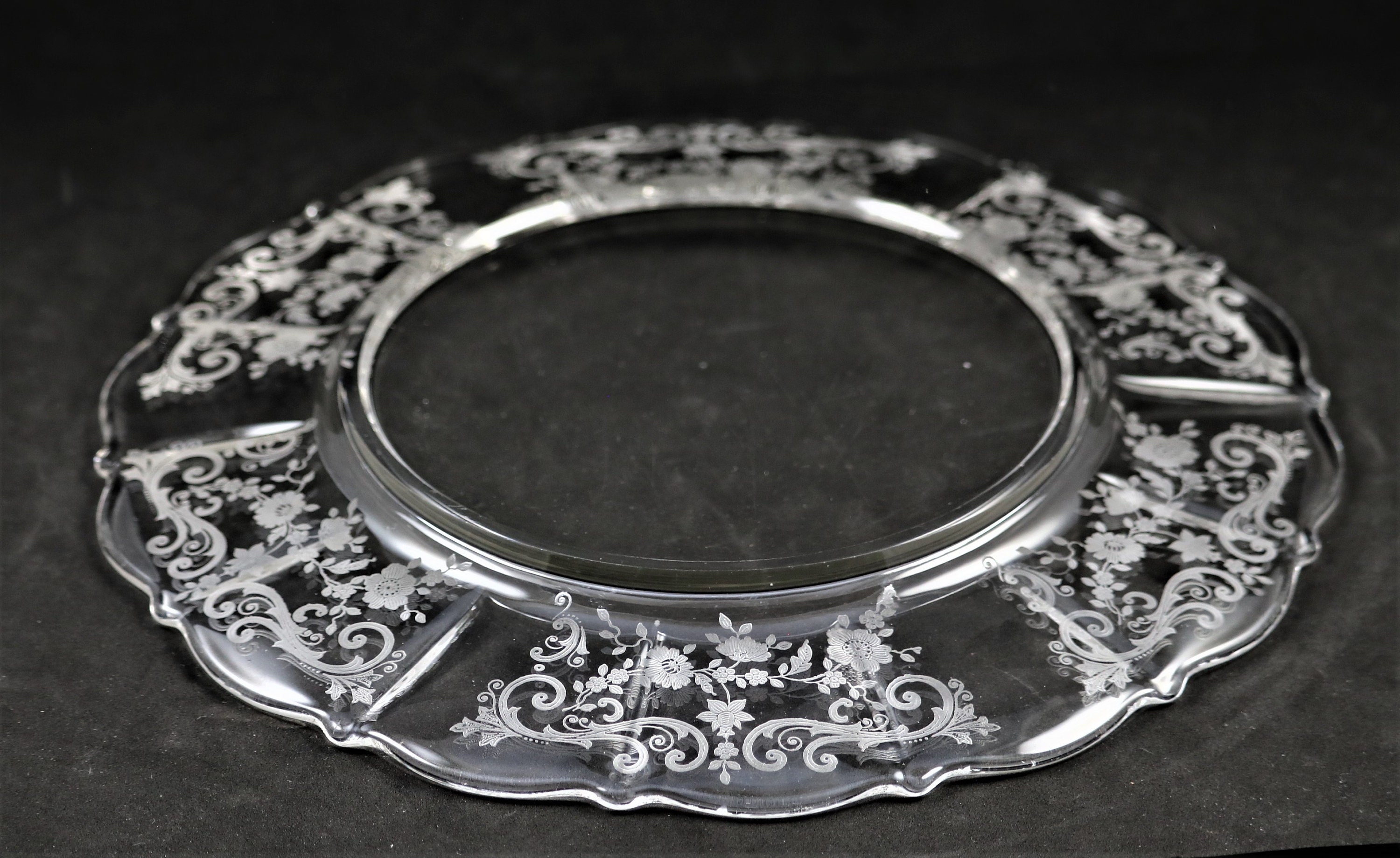 Cambridge, Chantilly Etch, 10 1/2, Dinner Plates, Made 1936-53 4 ...