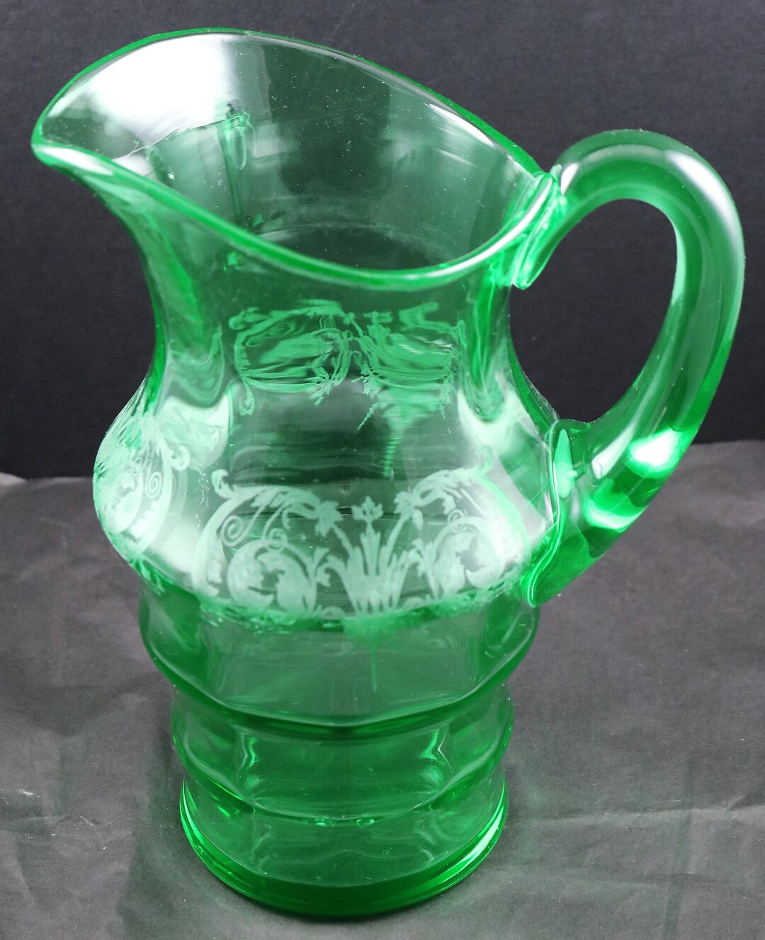 Balda, Etch No. 410, Green Pitcher, Made by Central Glass Works, Late ...