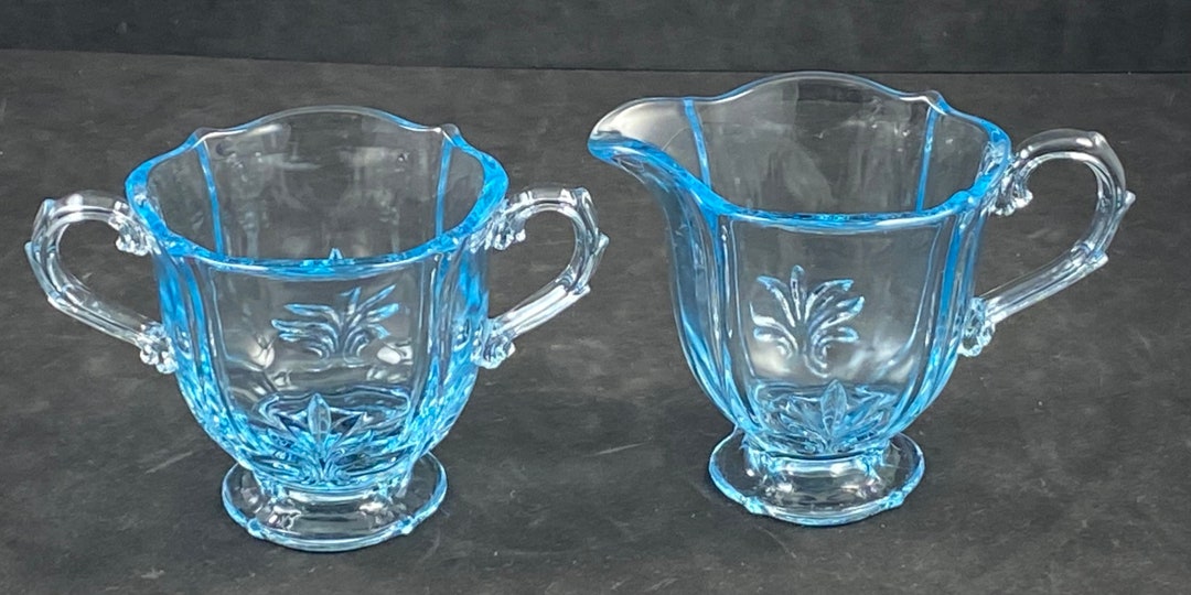 Fostoria, Baroque Pattern, No. 2496, Azure Blue, Individual Creamer and ...