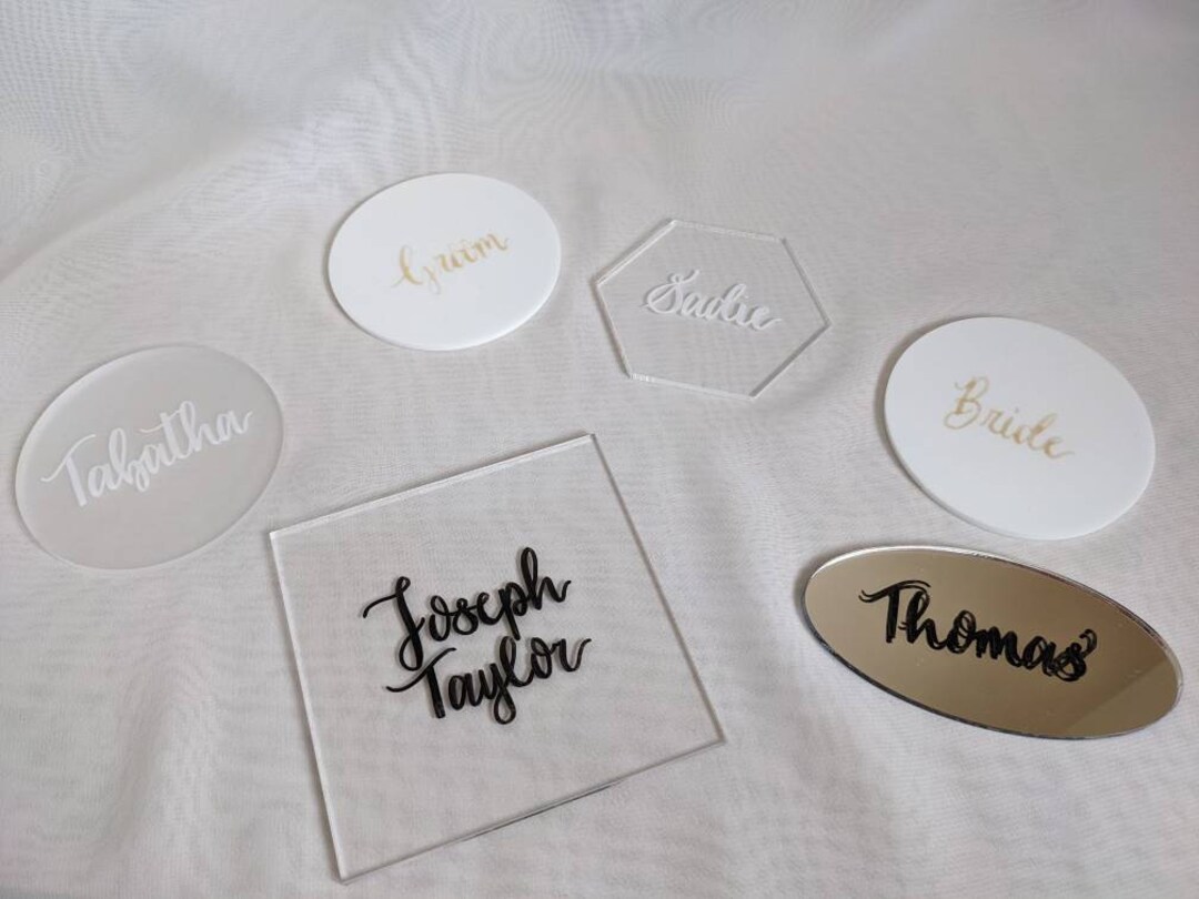 Calligraphy Acrylic Place Names Acrylic Name Cards Acrylic Place ...