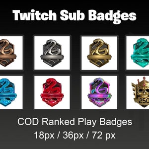 COD MWIII Rank Sub Badges Ranked Play Badges Twitch|kick - Etsy