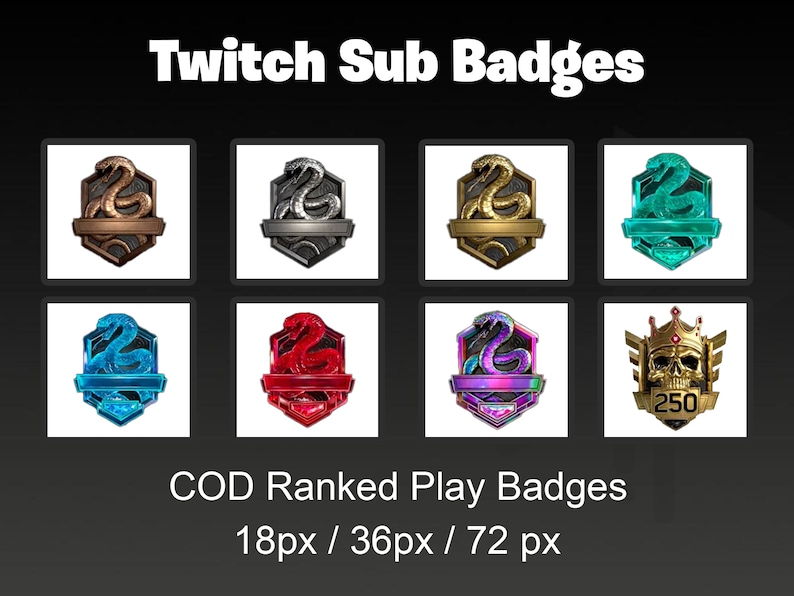 COD MWIII Rank Sub Badges Ranked Play Badges Twitch|kick - Etsy