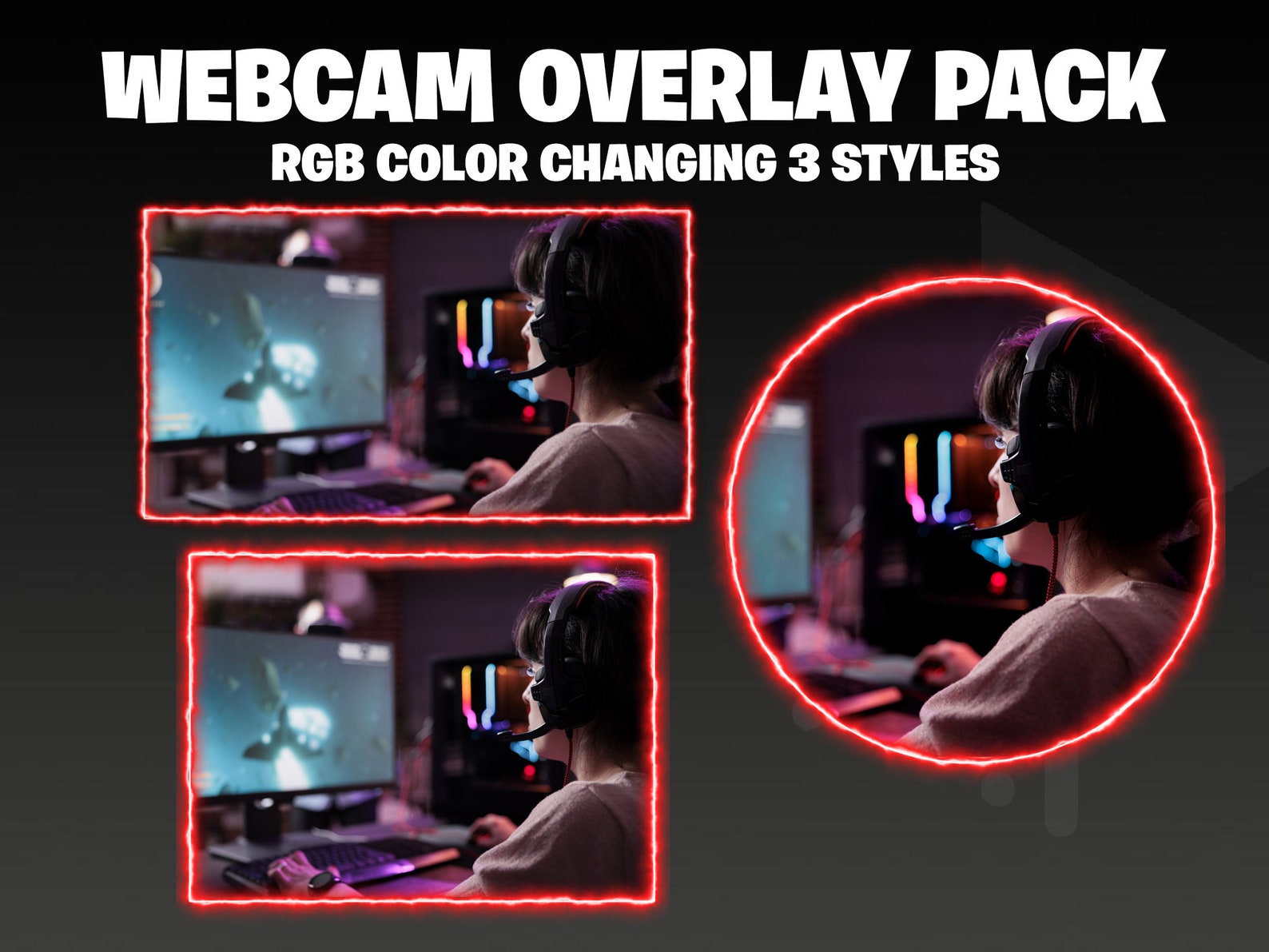 RGB Color Changing Animated Webcam Overlay Stream Pack - Etsy