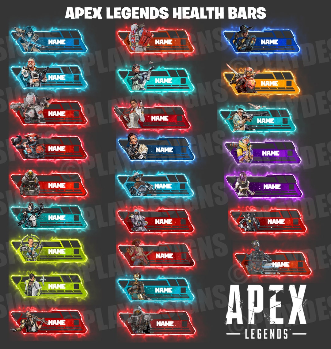 Custom Apex Legends Health Bar Overlays for Streaming, Youtube Twitch ...