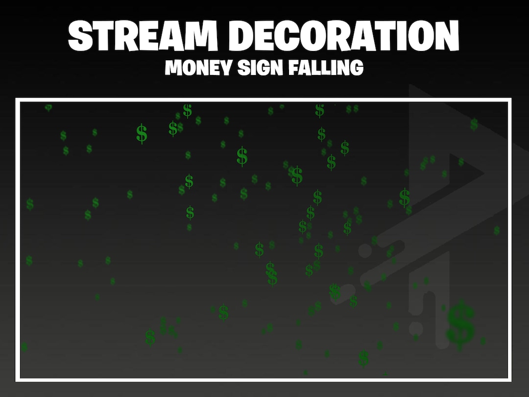 Animated Stream Decorations Money Overlay Money Sign Overlay for Twitch ...