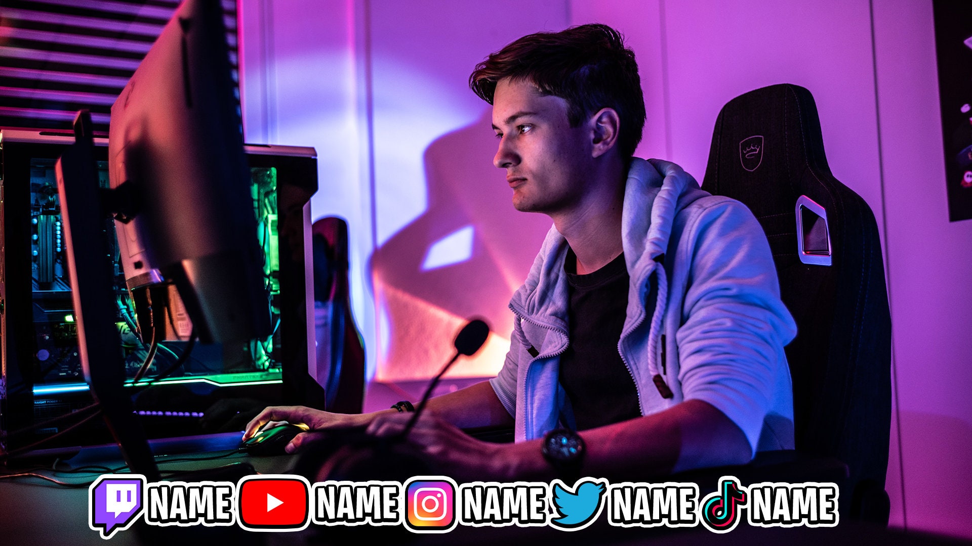 Custom Social Media Overlay for Twitter Twitch Tiktok Discord - Etsy