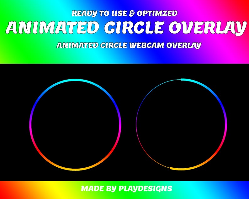 Twitch Animated Webcam Overlay /circle / Frame / Rainbow - Etsy