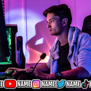 Custom Social Media Overlay for Twitter Twitch Tiktok Discord - Etsy