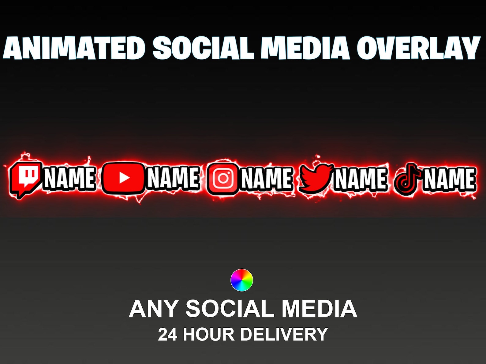 Custom Animated Social Media Overlay for Twitter Twitch Tiktok Discord ...